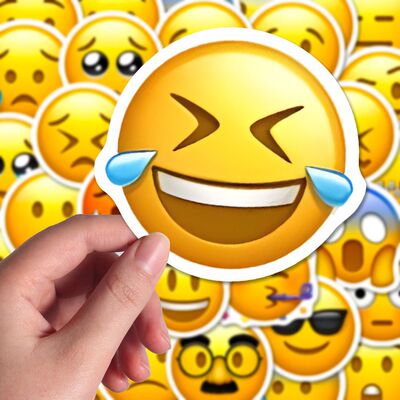 102张Emoji表情包贴纸创意卡通趣味装饰手机壳手稿本冰箱防水贴纸