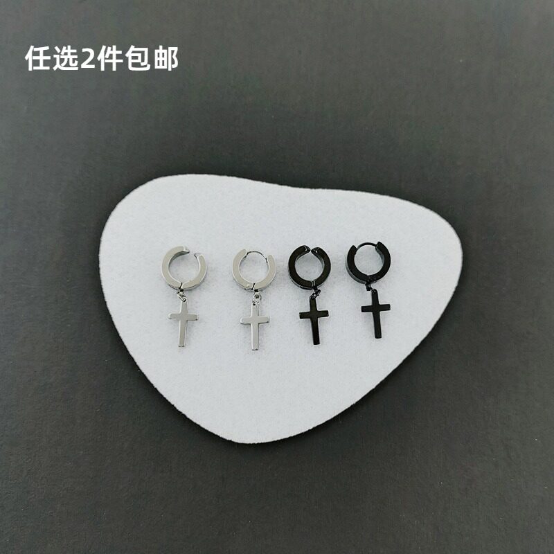 十字架耳夹无耳洞中性风个性复古港风男女情侣甜酷耳钉耳环耳饰潮