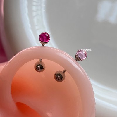 银针甜美锆石男女螺帽免摘