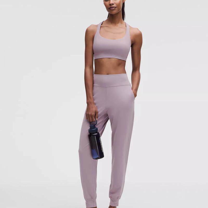 海外代购lululemon/露露乐蒙女士运动长裤弹力透气高腰束脚瑜伽
