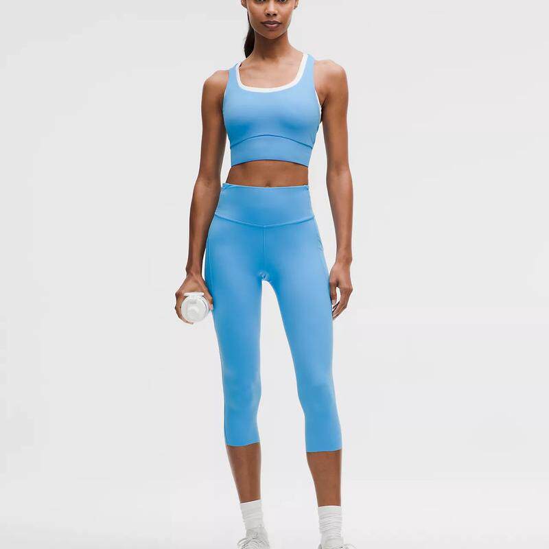 海外代购lululemon/露露乐蒙女士瑜伽长裤速干透气高腰五分跑步