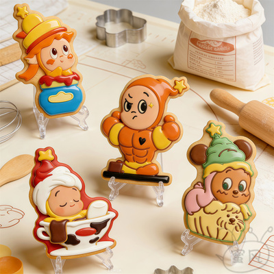 万狗期待老师可爱星星人翻糖饼干模具3D按压式曲奇立体烘焙工具