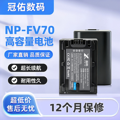 适用索尼DCR-SX20E SX21E SX43E SX63E SX83E SX85E NP-FV70 电池
