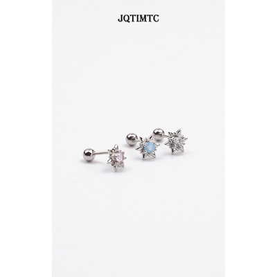 通体s925纯银欧泊耳钉