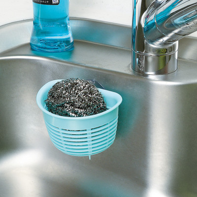 日本进口水槽吸盘沥水篮置物篮