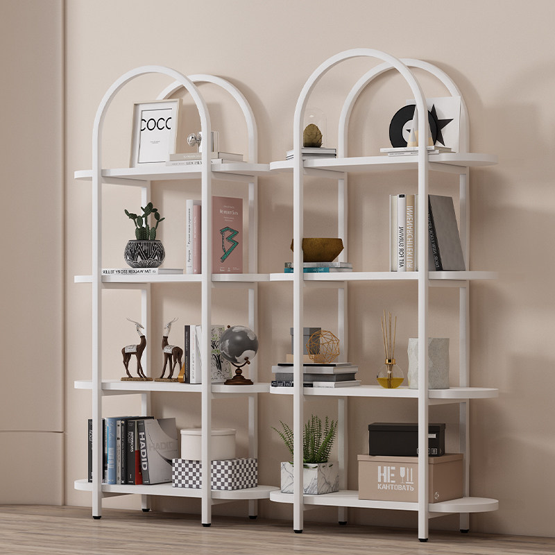 简约书架置物架家用书柜落地铁艺隔断多层陈列架自由组合展示架子_虎窝淘