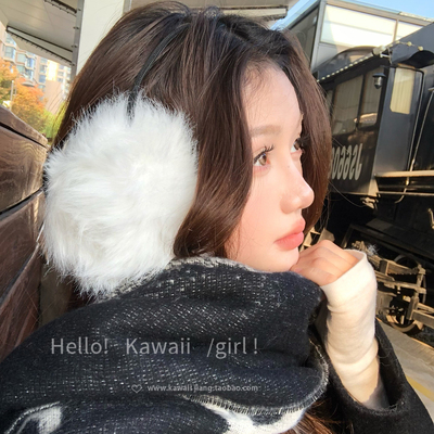 哈尔滨旅游白色仿兔毛耳罩