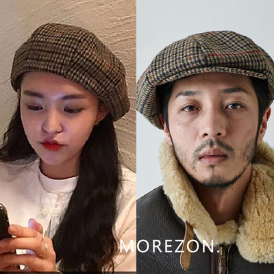 morezon英伦风格纹八角报童帽子