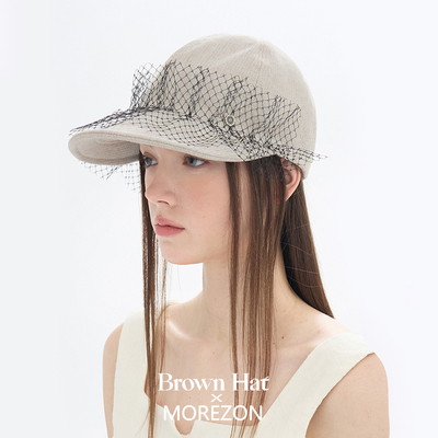 MOREZON【Brown hat Lace Wire Cap】26春夏新款蕾丝网纱棒球帽子
