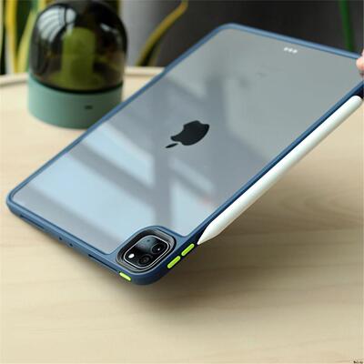 2025新款ipadpro保护套13寸超薄防摔case全包Air7/6/5带笔槽撞色12.9硅胶边框透明iPad10代平板11寸简约外壳