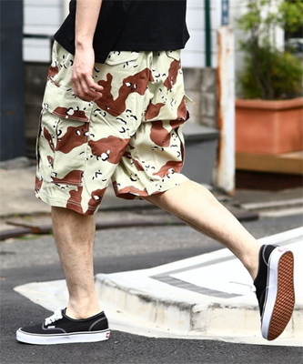 迷彩印花freaksstore短裤休闲裤