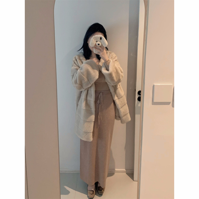 城南边儿针织半身裙系带