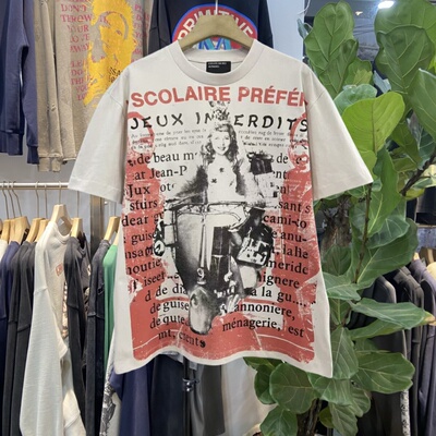 ERD忧郁富二代复古印花短袖T恤