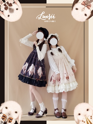 印花洛丽塔连衣裙原创波比兔