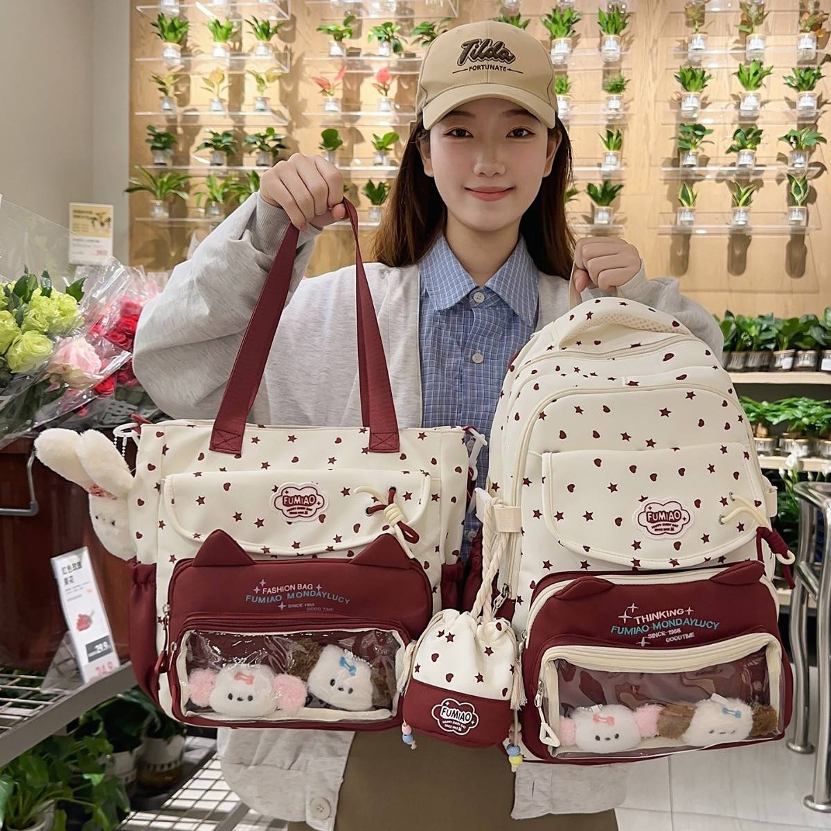 专柜品牌日系ins新款高颜值清新甜美吧唧痛包女中学生轻便大容量