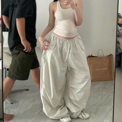 Lastdne美式复古工装裤女