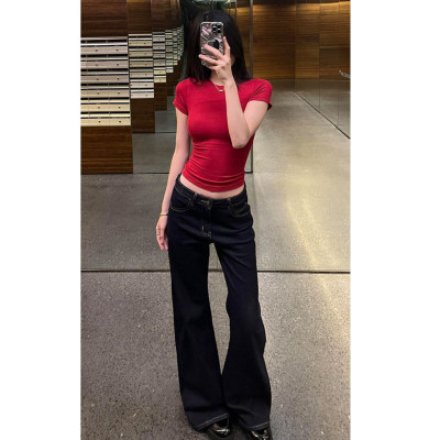Lastdne美式原色牛仔裤女