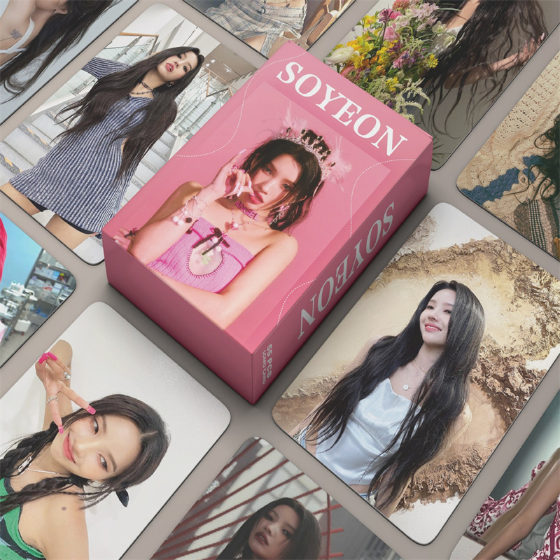 55张(G)I-DLE娃田小娟单人ins风小卡全昭妍盒装LOMO卡收藏卡周边_虎窝淘