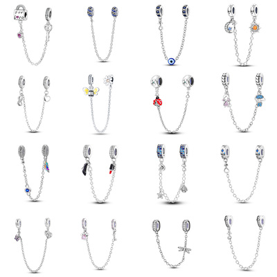 原创潘家手链安全链925银DIY串珠