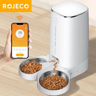 ROJECO Automatic Cat Feeder Pet Smart Cat Food Kibble Dispen