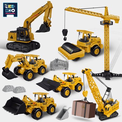 UKBOO Engineering Car Plastic Diecast Vehicle Crane Excavato