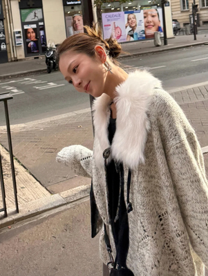 博主NaNa同款MAR碎雪外套女26AW秋季新款休闲风百搭长袖毛领上衣