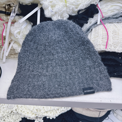 英伦字母贴布针织帽百搭毛线帽