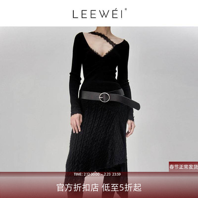 CNLEEWEI2024新款蕾丝长袖针织