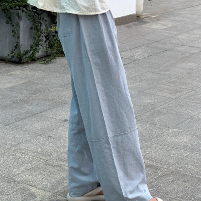 1313清爽高腰长裤拼接休闲裤