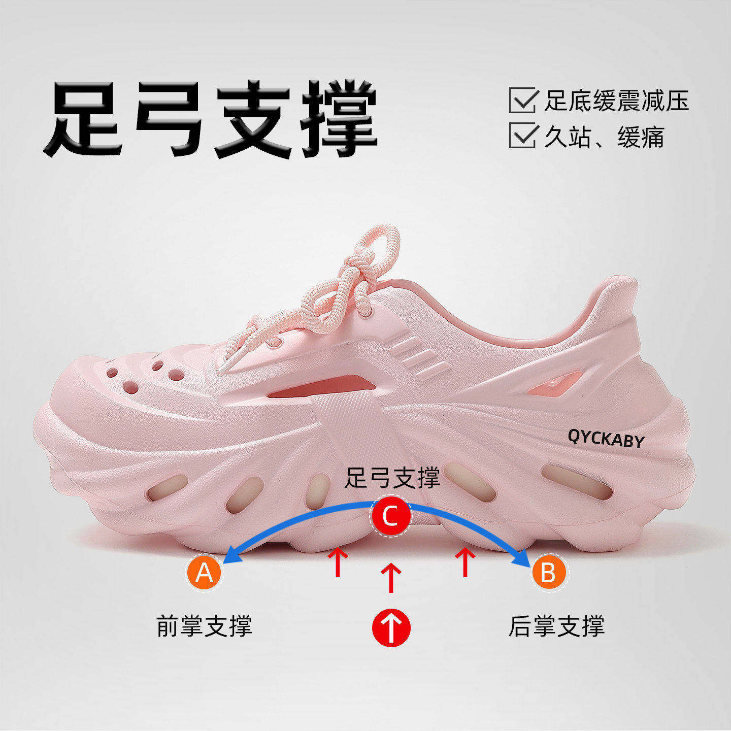 足弓支撑洞洞鞋女款2026新款夏季厚底外穿沙滩防滑防臭eva凉鞋女
