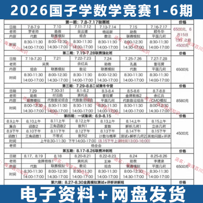 2026国子学高中数学竞赛高联全真模拟一试二试强化班电子讲义资料