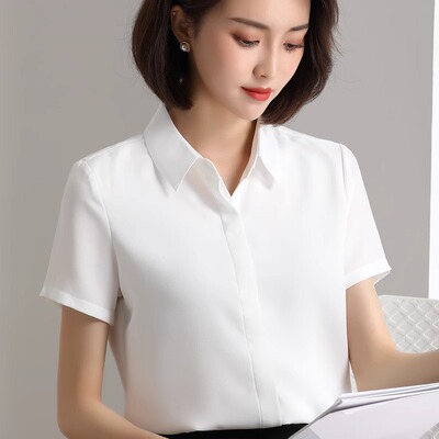 短袖免烫衬衫女夏季薄款