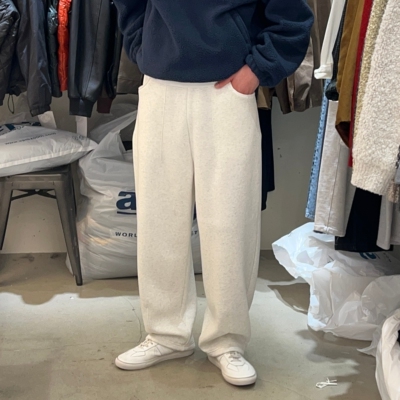 韩国男装秋冬抓绒压线可束脚卫裤