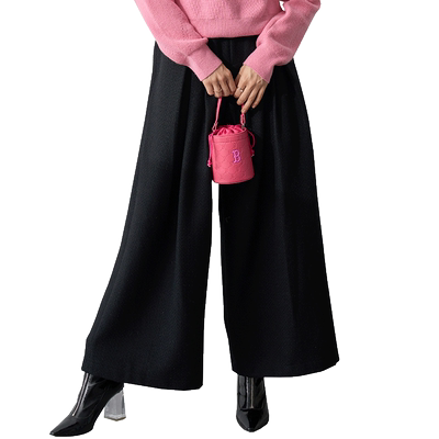 自然腰阔版天谜长裤直筒裤