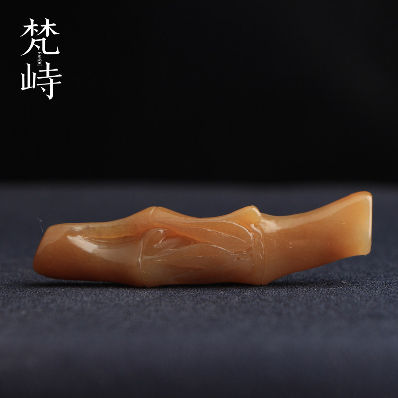 梵峙和田玉糖玉竹节挂件吊坠黄糖玉送证书