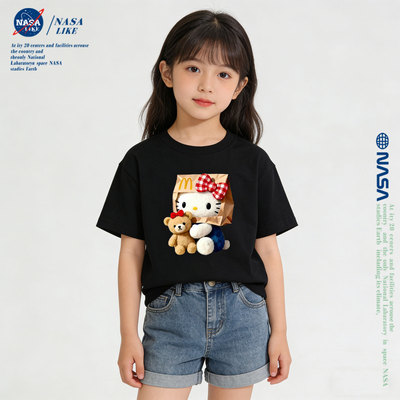 NASA联名凯蒂猫印花纯棉T恤