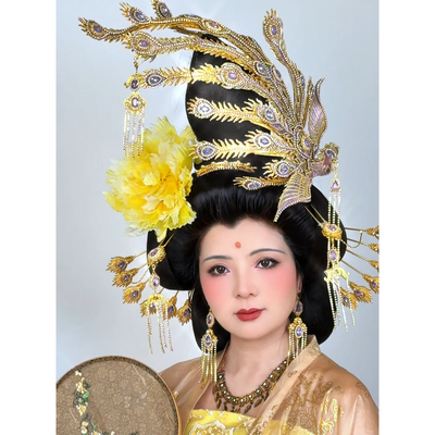 【霜翎阁】唐风汉服全套装偏凤凰冠配头发饰品杨贵妃｛魏紫姚黄｝