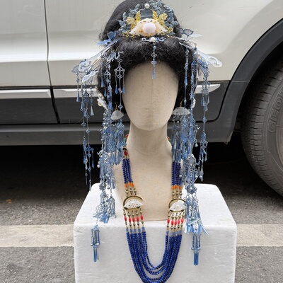 【霜翎阁】战国袍流苏仙祭司全套装汉服发饰品配楚女神｛玉生烟｝