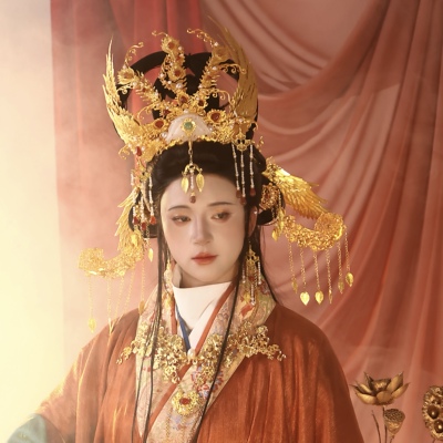 【霜翎阁】神仙图祭司风衍生秦汉服发簪复原配发饰品套装｛帝翎｝