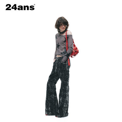 24ANS LTD 轻亚打底⑴镂空针织⑵贴布绣皮⑶露肩设计