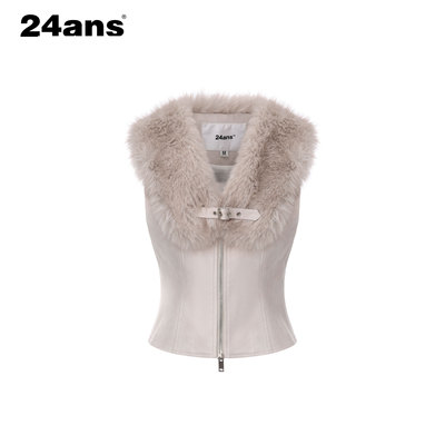 24ANS LTD 倒置两穿 仿皮草马甲