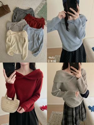 郑沅沅YVonne 高品货贝熊绒＋羊毛蝴蝶结显瘦针织套头衫11.22