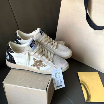 星星女厚底内增高做旧板鞋