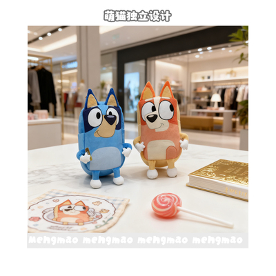 布鲁依狗一家bluey talking plush宾果狗双肩包儿童小书