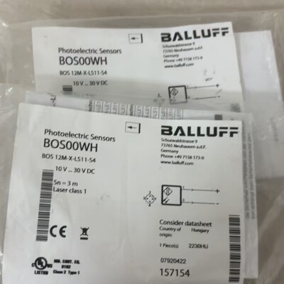BOS00WH巴鲁夫全新原装BALLUFF光电传感器BOS 12M-X-LS11-S4 现货