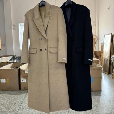 沙漏西服款双面羊毛大衣女长款过膝双排扣秋季韩素汐同款毛呢外套