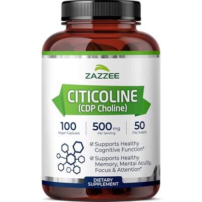 美国Zazzee超强西替优质CDP胆碱形态全天然非转基因100粒纯素胶囊