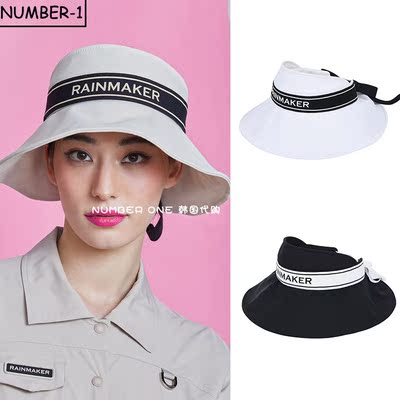 韩国代购RAINMAKER高尔夫球帽23年女款防晒遮阳系带无顶帽运动帽