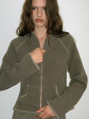 Polysooem波西米亚缝线连帽夹克