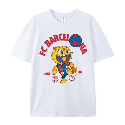 2025巴萨西甲夺冠同款短袖T恤衫亚马尔拉菲尼亚 莱万同款圆领男女